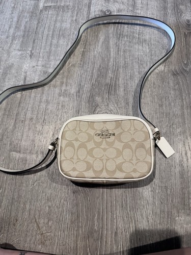 Coach (C9926) Jamie Mini Khaki Chalk Canvas Camera Crossbody Handbag Purse | eBay