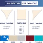 Red Right Triangle Waterproof Sun Shade Sail Outdoor Canopy Awning ...