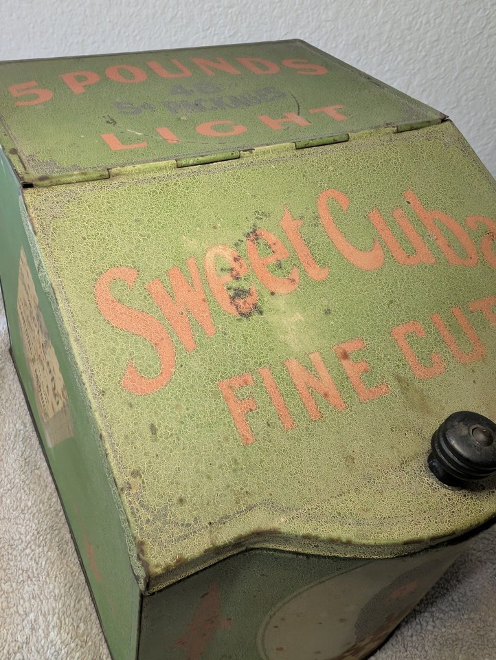 Vintage Sweet Cuba Fine Cut Tobacco Advertising Store Bin Tin Litho ...