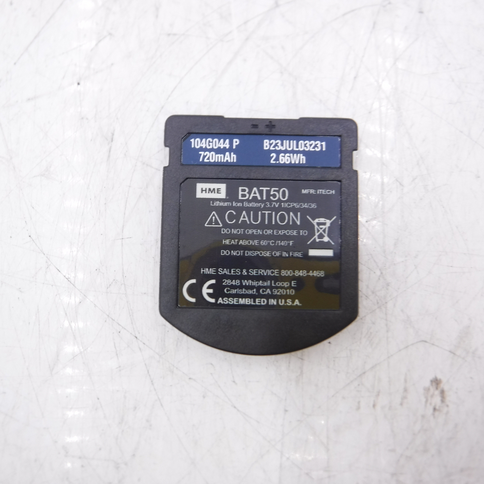 Hme BAT50 720mAh Lithium Ion Battery for Wireless Drive Thru Headset ...