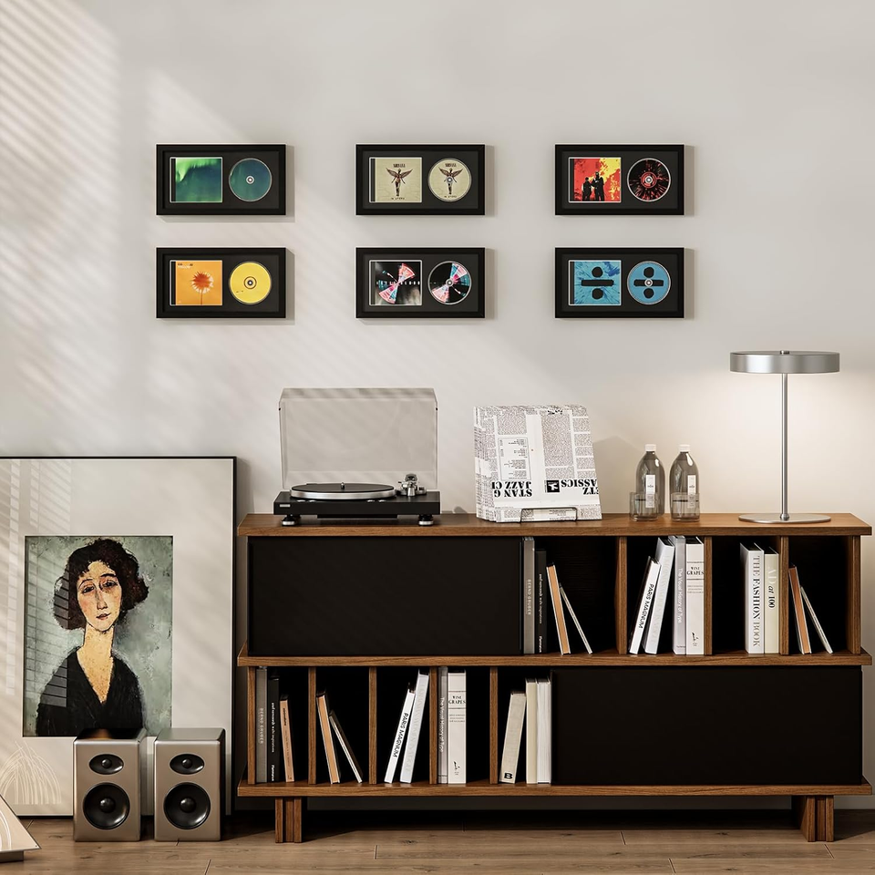 CD Display Frame, 14.4" X 7.7", Solid Wood, Self Standing, Home Decor ...