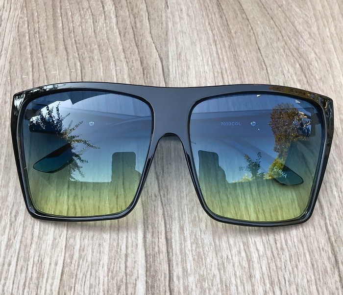 Mens Oversized XXL Square Hipster Aviator Ombre Color Lens Big ...