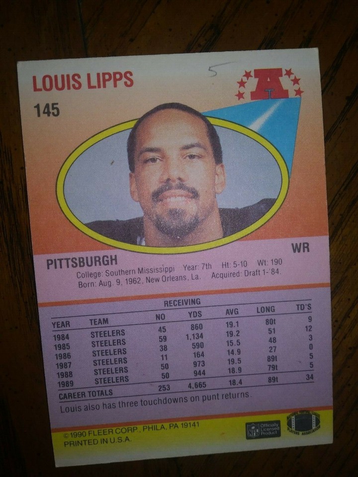 1990 Fleer '90 Louis Lipps Football Card # 145 | eBay