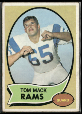 1970 Topps Tom Mack #151 RC - Los Angeles Rams - HOF - Vintage NFL ...