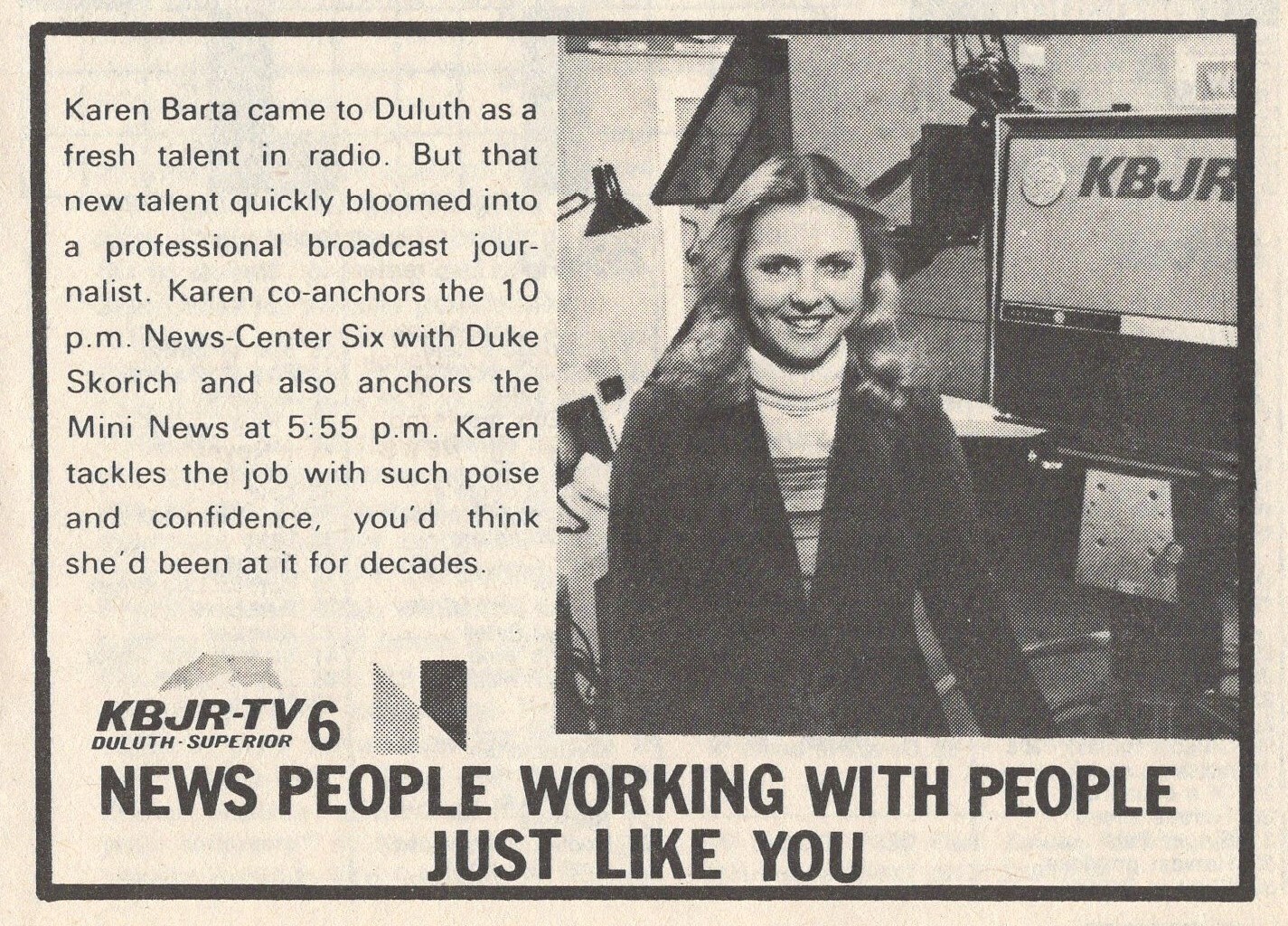 1981 KBJR TV NEWS AD / KAREN BARTA NEWS REPORTER Minnesota | eBay