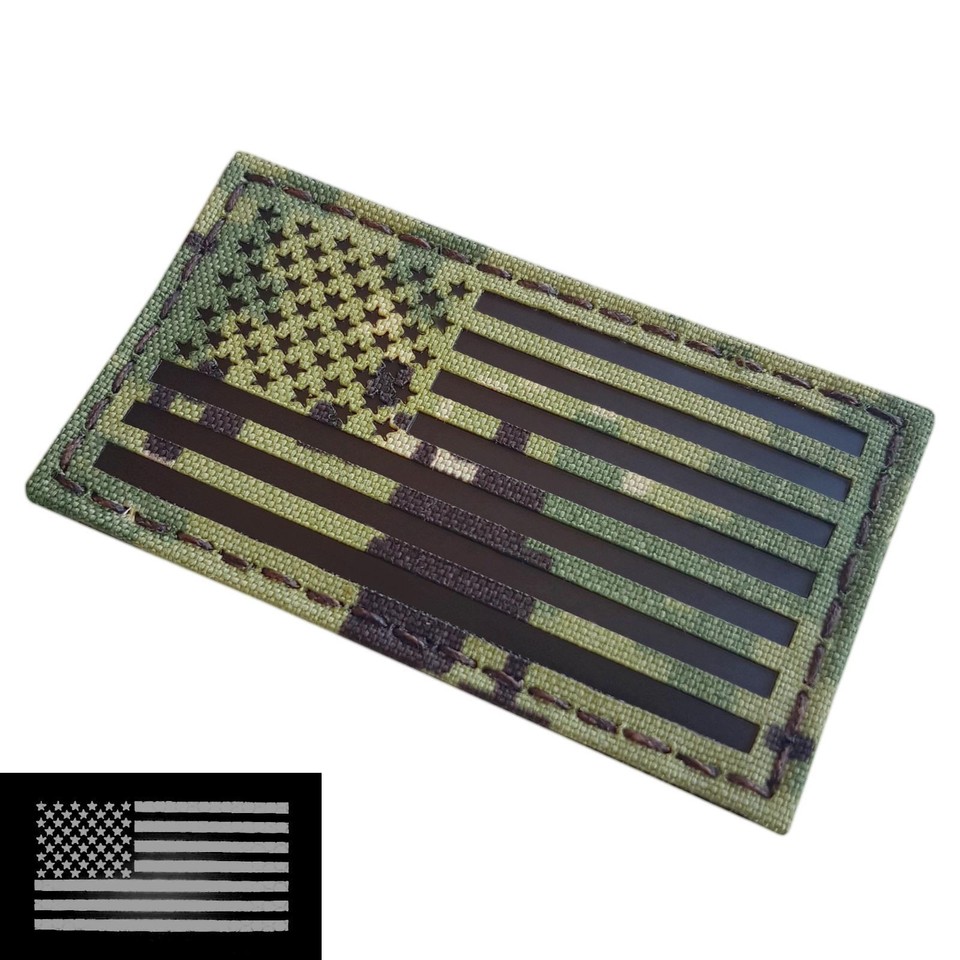 IR Bundle 2 pcs USA flags forward reversed AOR2 NWU III touch fastener ...