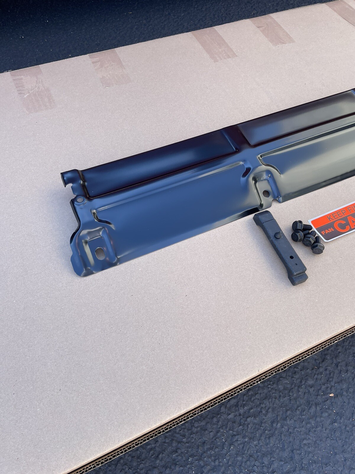 1968-1977 Chevelle Radiator Top Panel Support Set + Caution Decal ...