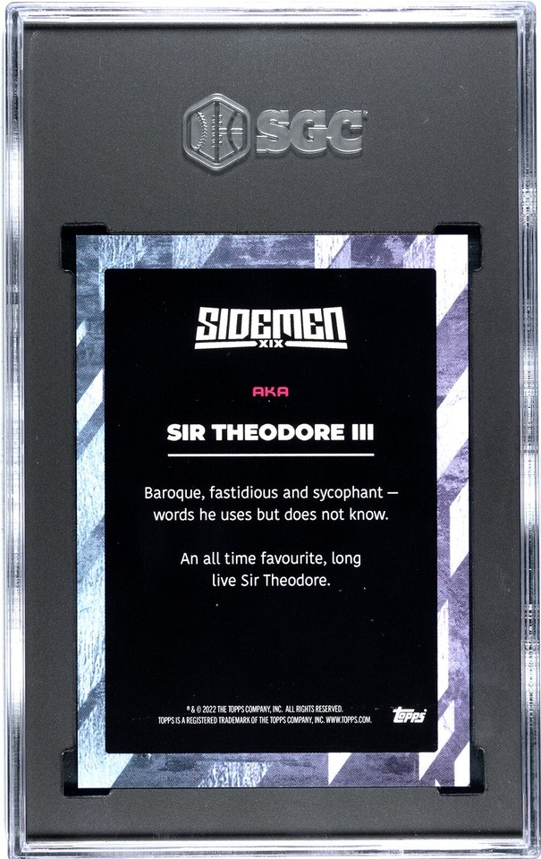 SIR THEODORE III Sidemen SGC 10 #2 /150 Topps 2022 XIX aka KSI | eBay