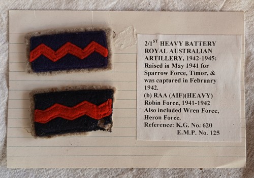 WW2 Australian original RAA colour patches x 2. Heavy Artillery ...