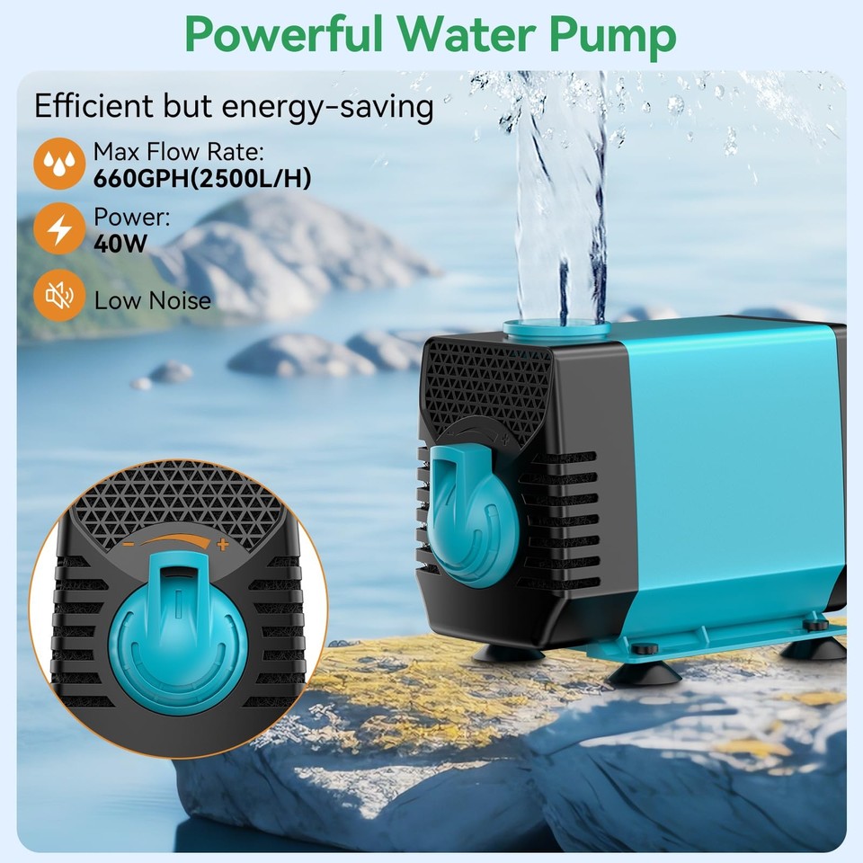 Pond Waterfall Box with Pump Kit, 11.8inch 304 Stainless Steel Pond ...