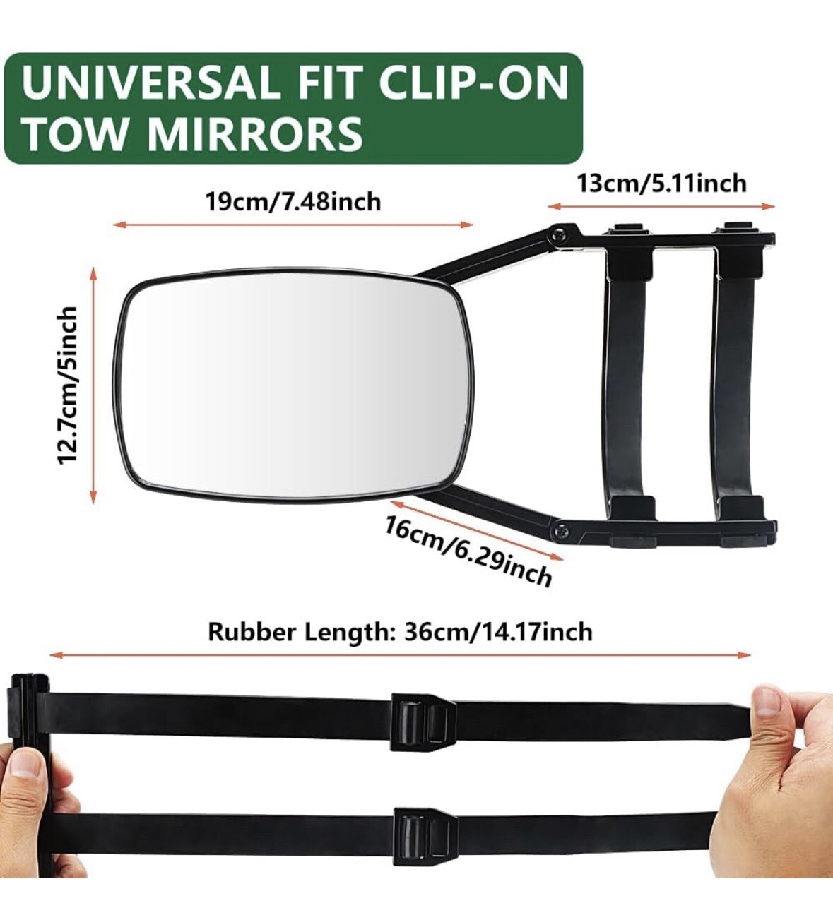 Piclafe Mirror Extenders For Towing, Universal Clip-on Towing Mirrors ...