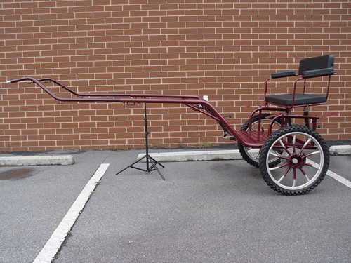 2-Wheel Carriage/2-Wheel Cart for Horses & Ponies, Burgundy, Wheel Size ...