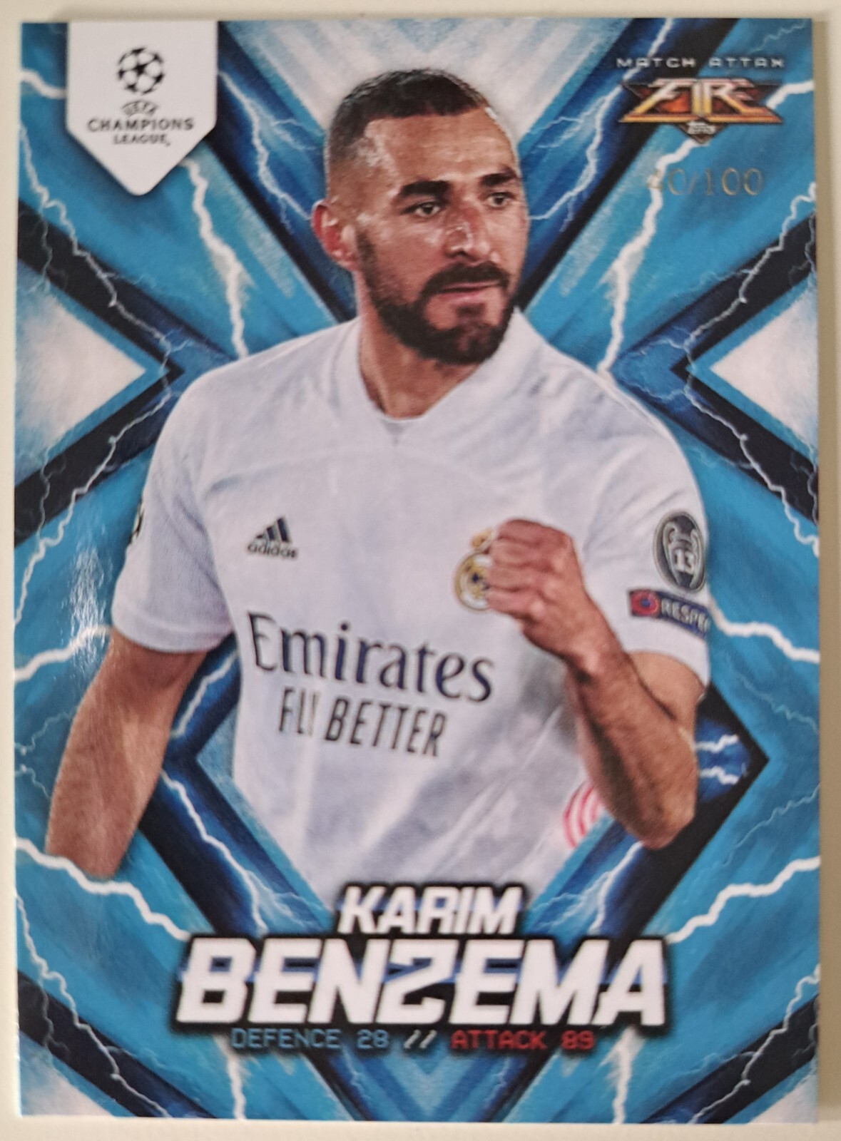 Match Attax Champions League 2020/2021 Fire Card Karim Benzema xxx/100 ...