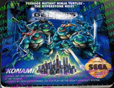 TMNT:Hyperstone Heist Genesis Replacement Label Highest Quality Vinyl ...