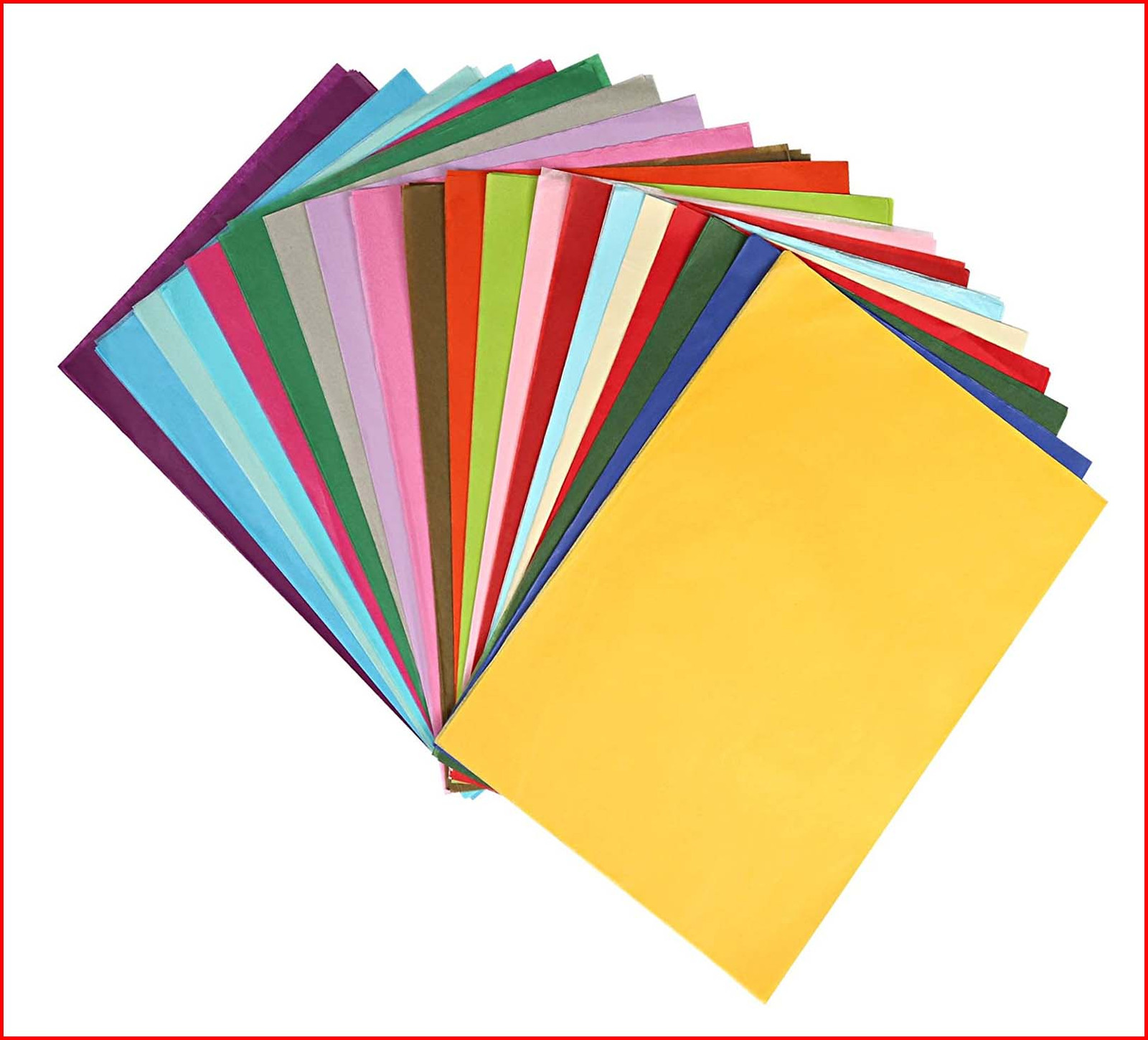 Naler 200pcs Craft Tissue Paper Sheets, A4 Size Assorted Colors Art ...