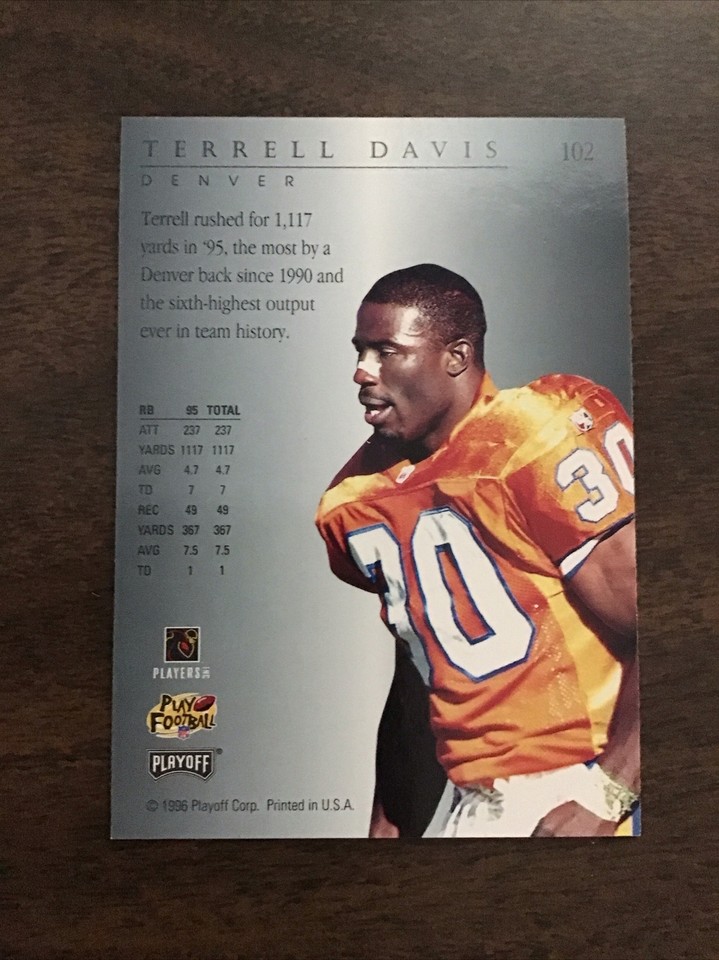 1996 Playoff Trophy Contenders #102 Terrell Davis Rookie (NM+) | eBay