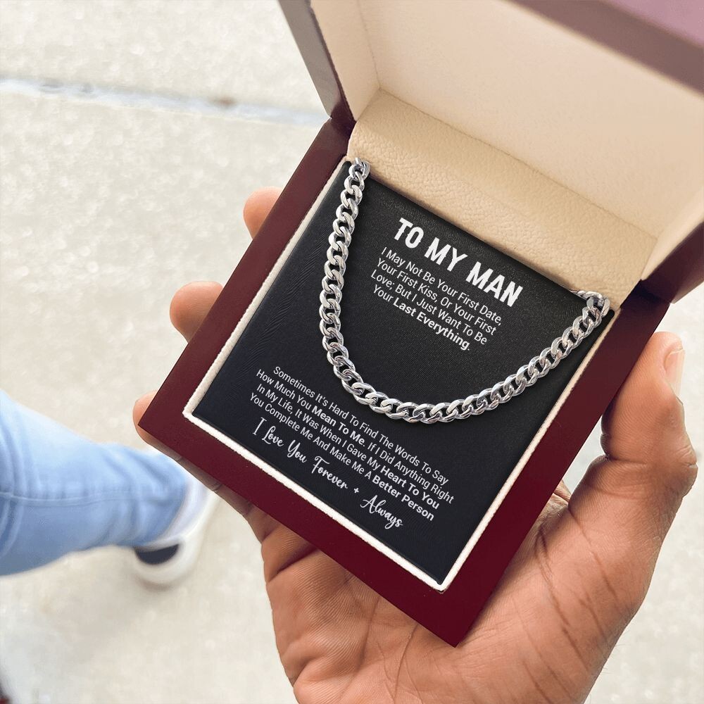 To My Man Necklace, Cuban Chain for Him, Romantic Birthday Gifts For ...