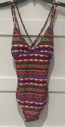 Xhilaration Colorful Stripe Aztec Boho Hippie One Piece Swimsuit Lg New ...