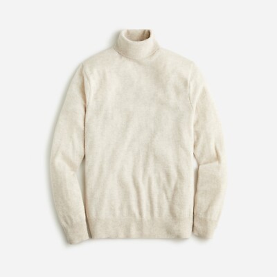 J. CREW Men's 100% Cashmere Turtleneck Sweater Soft Warm Heather Birch ...