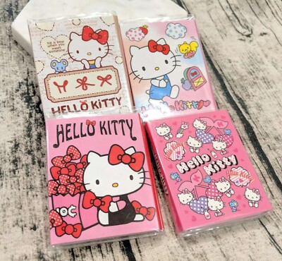 NEW Cute HELLO KITTY Sticky Note Memo Pads Folding Books Great Girl ...
