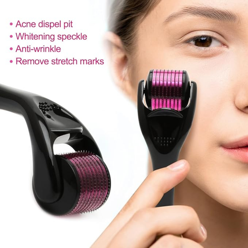 DERMA ROLLER 540 Titanium Micro Needle Facial Skin Roller Cellulite ...