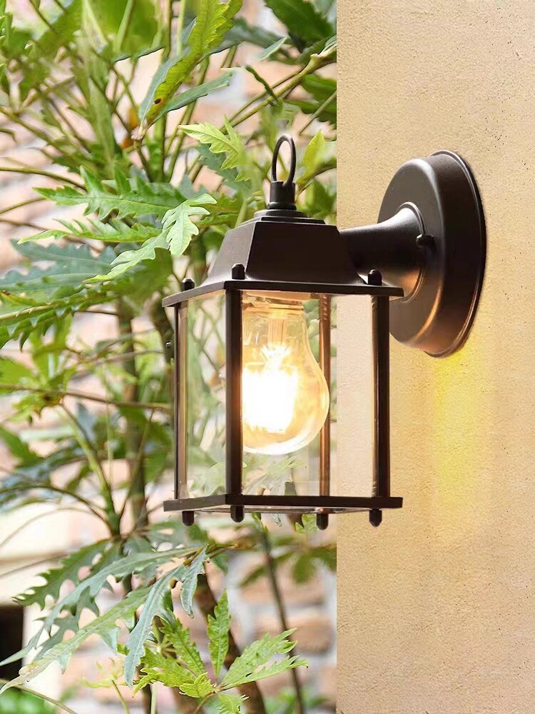 Outdoor Wall Coach Lanterns LNC ZMI7N2HD13501F6 Modern Black Outdoor