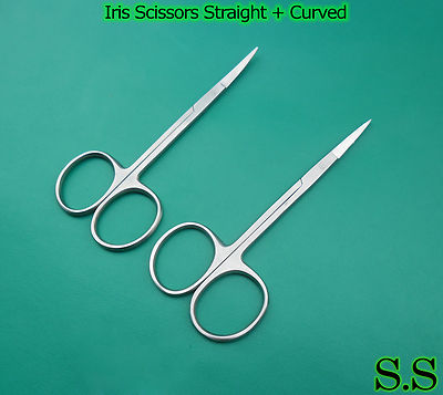 12 ASSORTED IRIS SCISSORS 4.5" STR CVD SURGICAL DENTAL | eBay