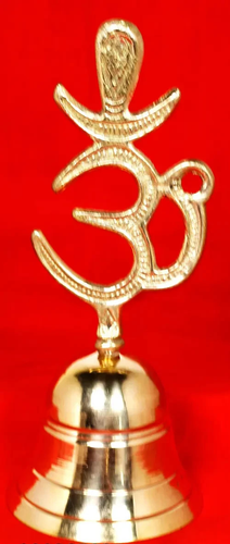5" Exquisite Brass Om Puja Bell Prayer Ghanti OM Symbol Hindu Prayer ...