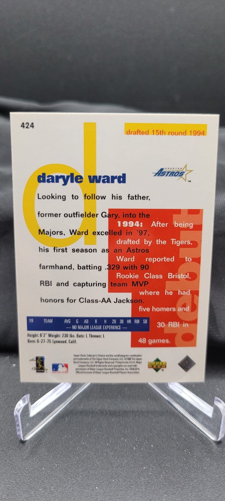 1998 Upper Deck Collector's Choice - Rookie Class Daryle Ward #424 for ...