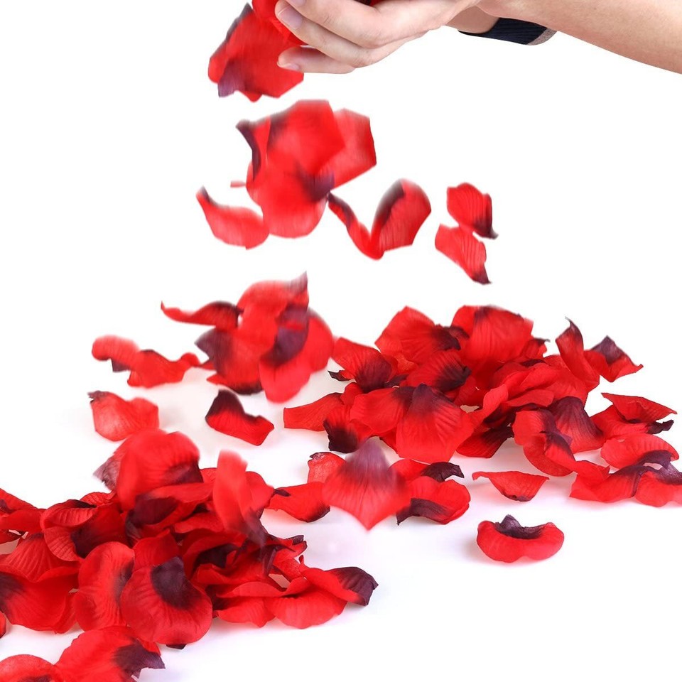 5000PCS Red Artificial Fake Rose Petals Wedding Event Romantic Night ...
