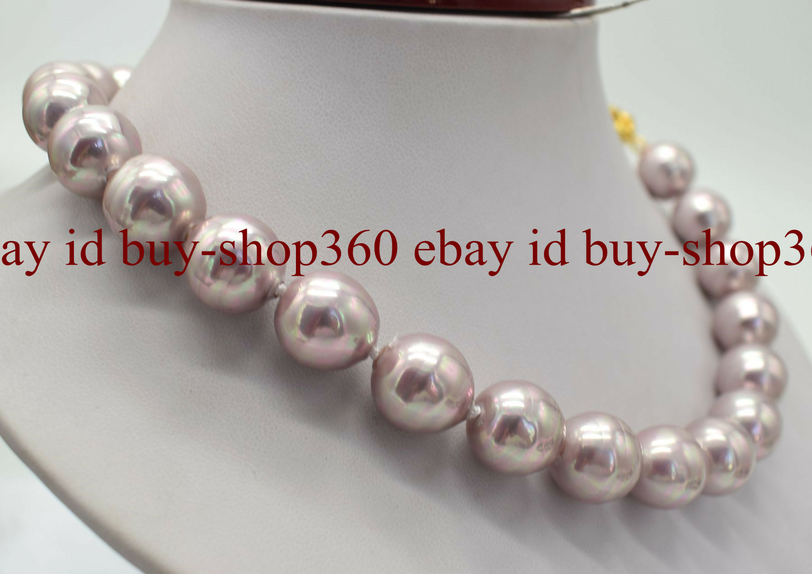 Pretty 14mm Purple Threaded South Sea Shell Pearl Round Gems Beads ...