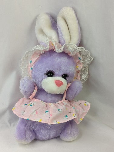 Purple Rabbit Plush Bunny 13 Inch Bonnet Dress Mty International ...
