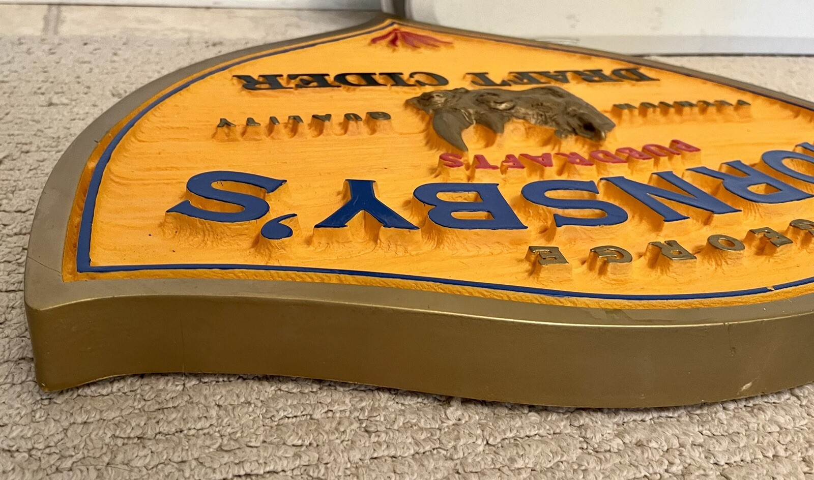 Vintage George HORNSBY 3D Pub Drafts Beer Cider RHINO Rhinoceros Sign ...