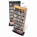 Oak Black Multimedia Storage Tower DVD Rack CD Organizer Tier Shelf ...