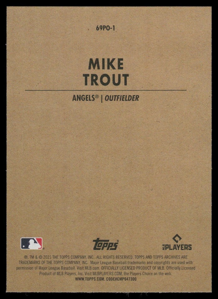 2021 Topps Archives - 1963 Topps Peel-Offs Mike Trout #69PO-1 Angels | eBay