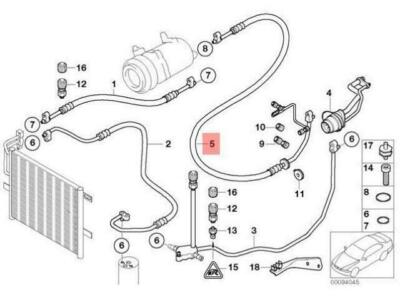 OEM BMW E46 SEDAN EVAPORATOR COMPRESSOR SUCTION PIPE 64536923957 NEW NO ...