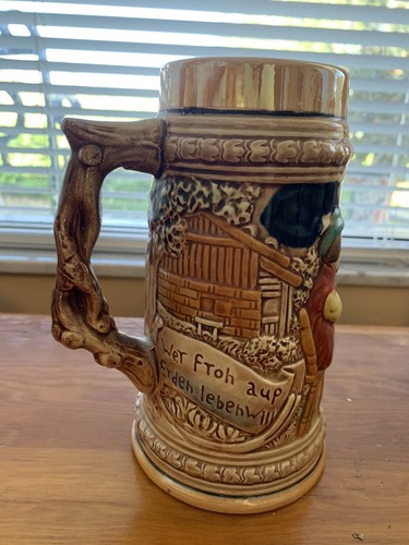 VINTAGE JAPAN BEER STEIN WER FROH AUP ERDEN LABENWILL 7 1/8" | eBay