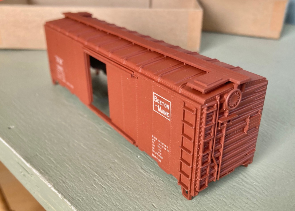 Vintage New England Models HO Boston & Maine square herald 40' boxcar ...