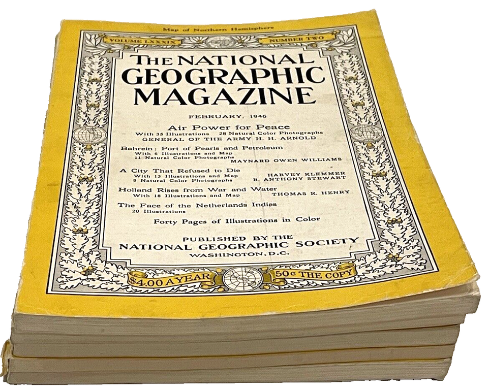 National Geographic Magazine 1946 Lot 5 Rare Antique See description ...
