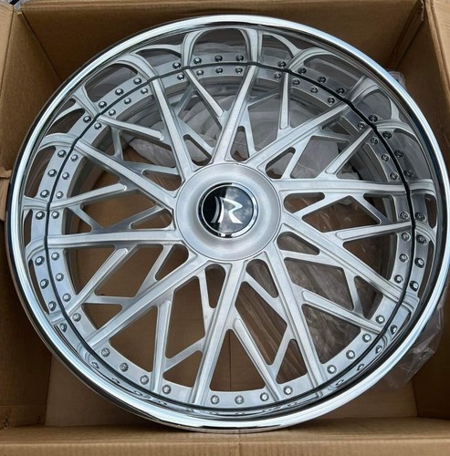 26" Inch Brushed Face Chrome Lip Rucci Trouble 5x120 5x127 2pc Wheels ...