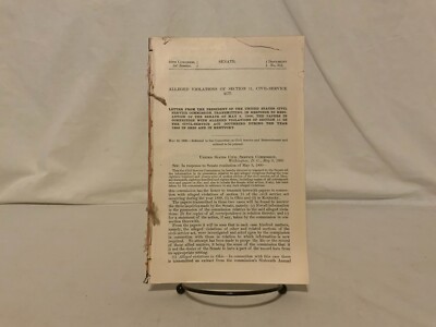 Antique 1900 Government Report Alleged Violations Section 11 Civil ...