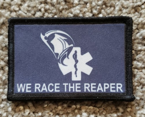 We Race the Reaper EMT Medic Morale Patch Tactical Military Army Hook ...
