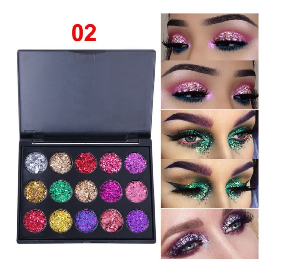 15-Color Matte & Shimmer Eyeshadow Palette – Glitter Eye Shadow Makeup ...