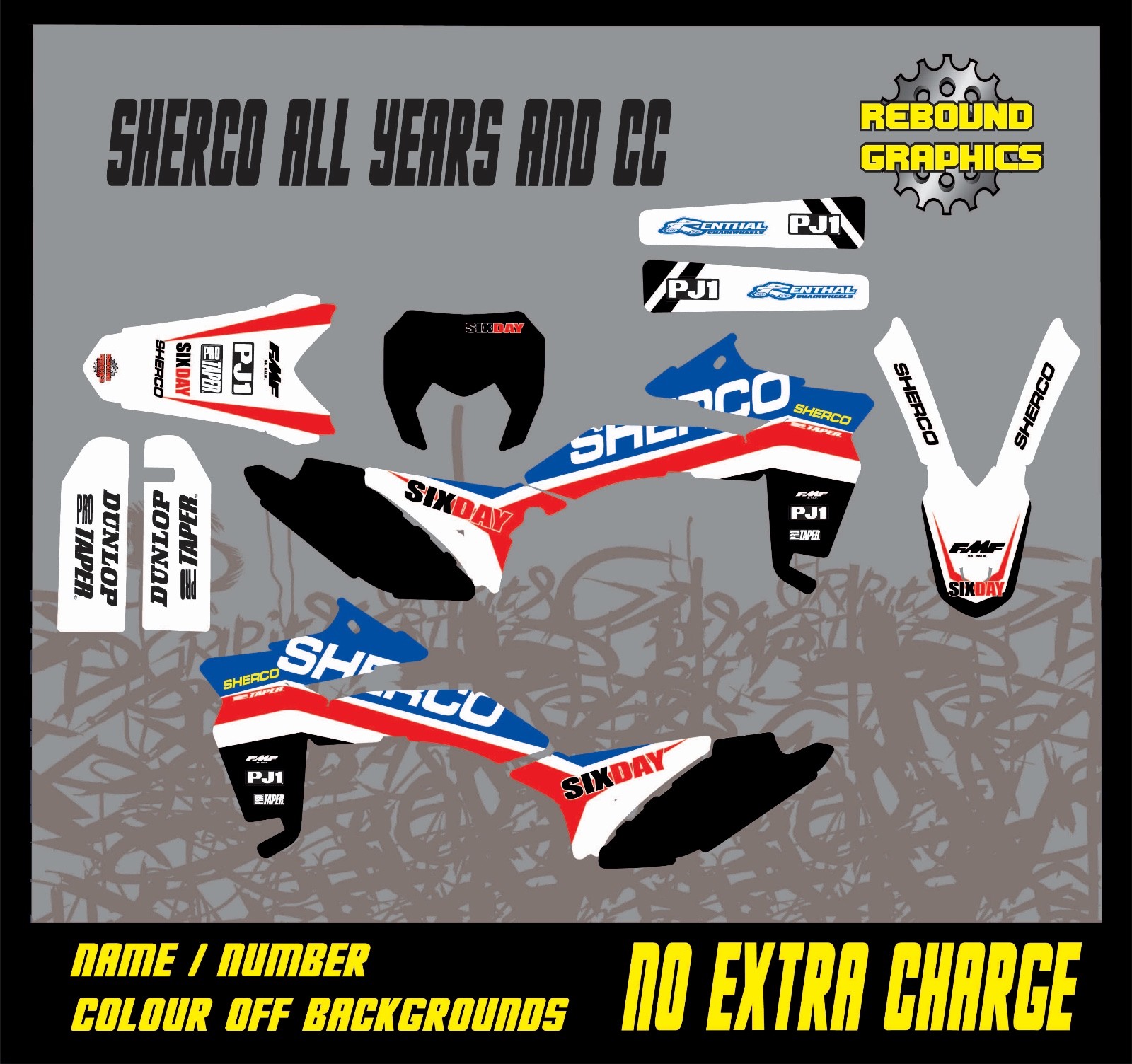 SHERCO TC FC 14 15 FULL MOTOCROSS GRAPHICS KIT-DECALS-STICKERS-STICKER ...