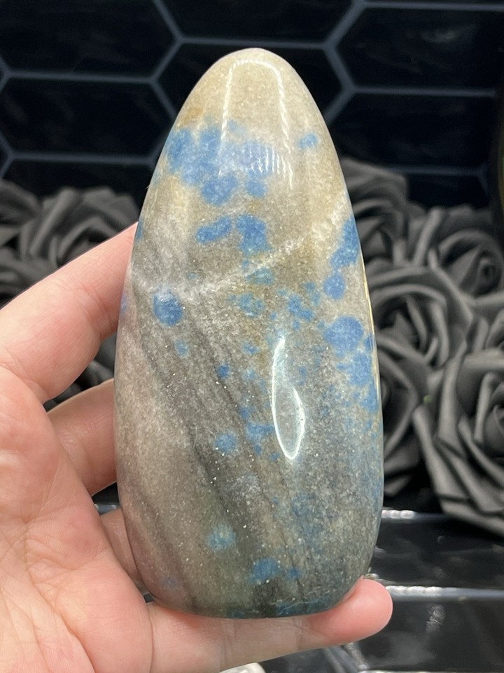 Natural Blue Apatite in Cleavlandite Free-Form L@@K Free ship & Gift | eBay