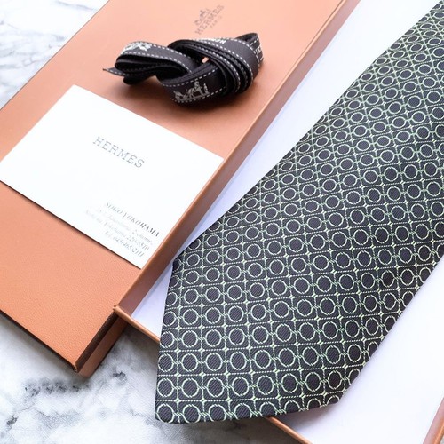 Unused Hermes H pattern Geometric pattern Jacquard weave Tie | eBay