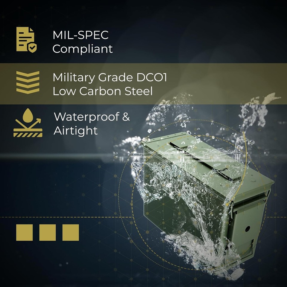 50 Cal Ammo Can M2A2 - Steel Boxes for Storage, Air Tight & Waterproof ...