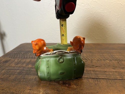 Fairing German Red Devils In Green Coin Purse Figurine SUPER RARE *READ ...