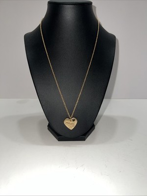 Vtg Avon "Grandmother I Love You" Gold Tone Heart 20" Necklace Engraved ...