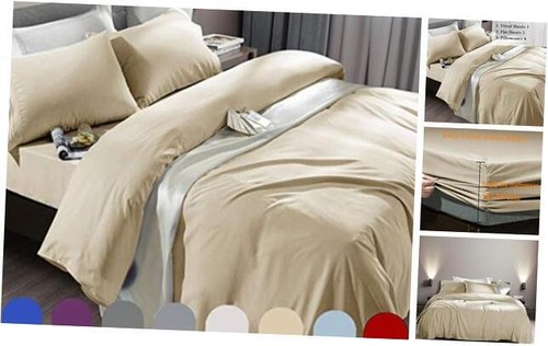 Bed Sheet Set Super Soft Microfiber 1800 Thread Count Luxury Queen ...